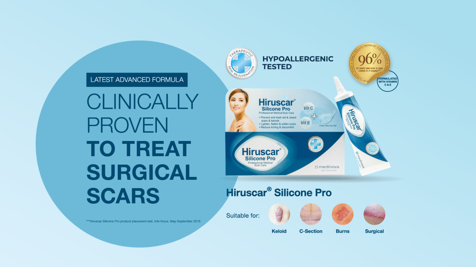 Hiruscar Silicone Pro for Surgical Scars | Hiruscar Singapore